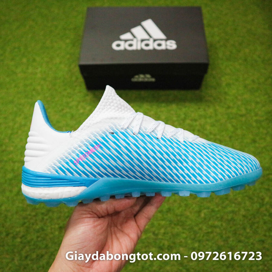 Giày đá bóng Adidas X19.1 TF Xanh nhạt trắng | Giày Văn Hậu