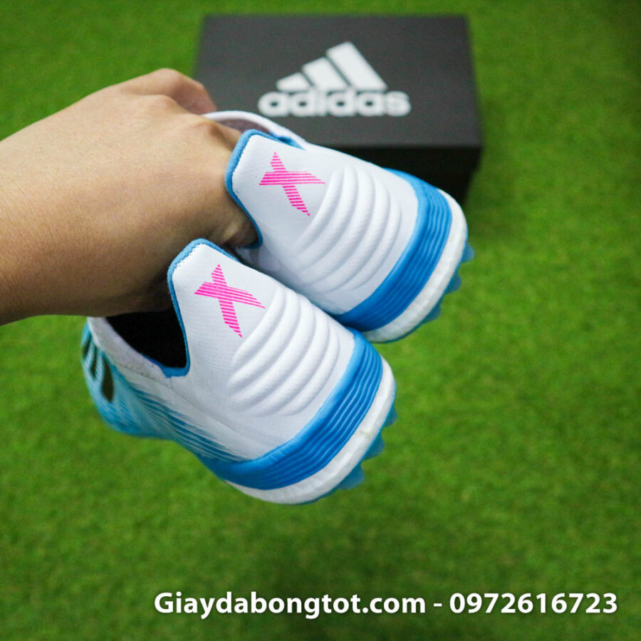 Giày đá bóng Adidas X19.1 TF Xanh nhạt trắng | Giày Văn Hậu