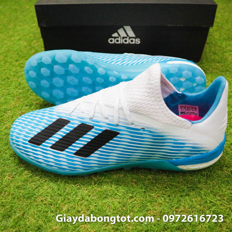 Giày Adidas X19.1 TF xanh nhạt trắng | Size Kids trẻ em
